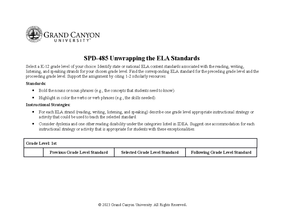 SPD-485 RS T1 SPD 485 Unwrapping the ELA Standards - SPD-485 Unwrapping the ELA Standards Select ...