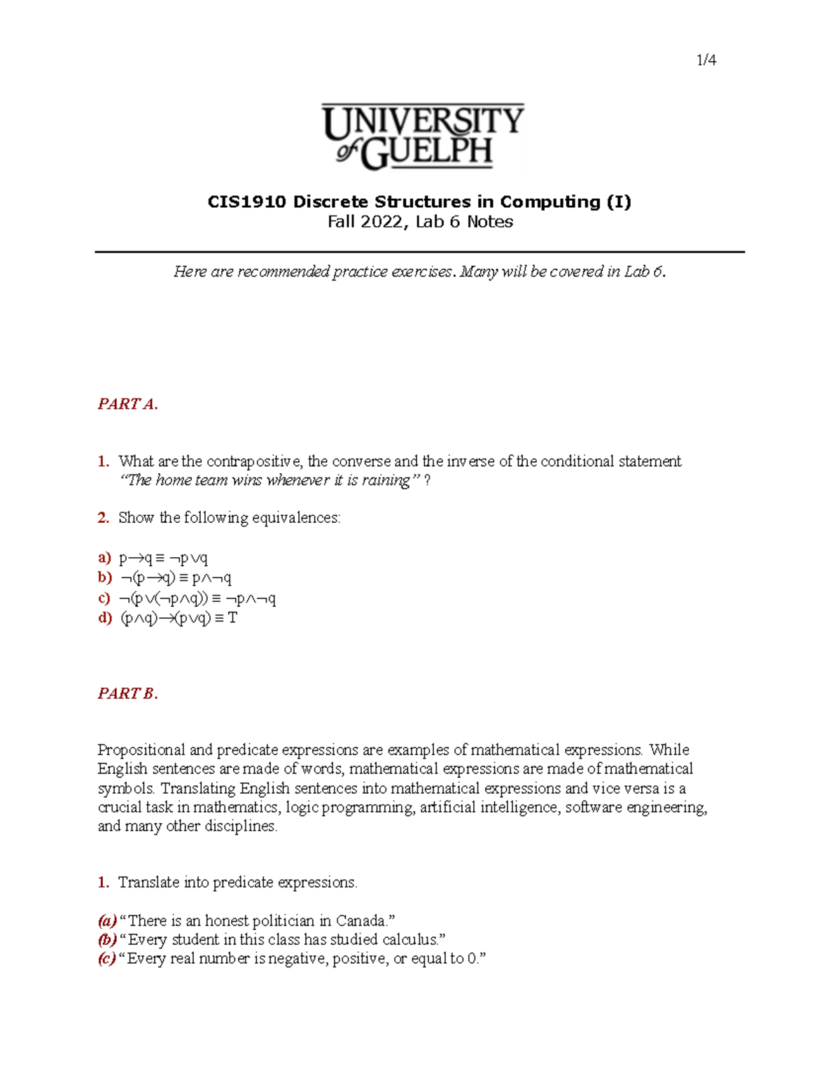 Lab6 Lab6 Cis1910 Discrete Structures In Computing I Fall 2022 9600