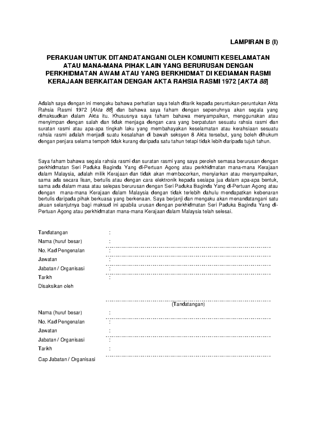 Perakuan Untuk Ditandatangani OLEH Komuniti Keselamatan - Masuk ...