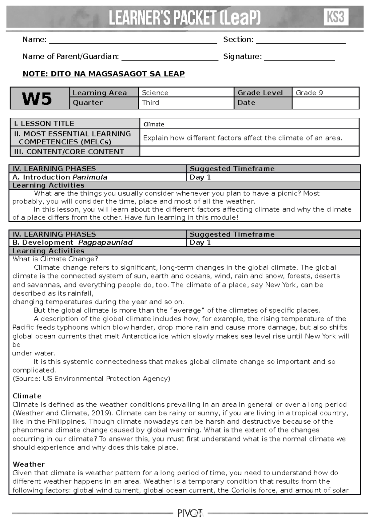 Q3 week 5 and 6 - Activity sheets and answer sheets - Name: - Studocu