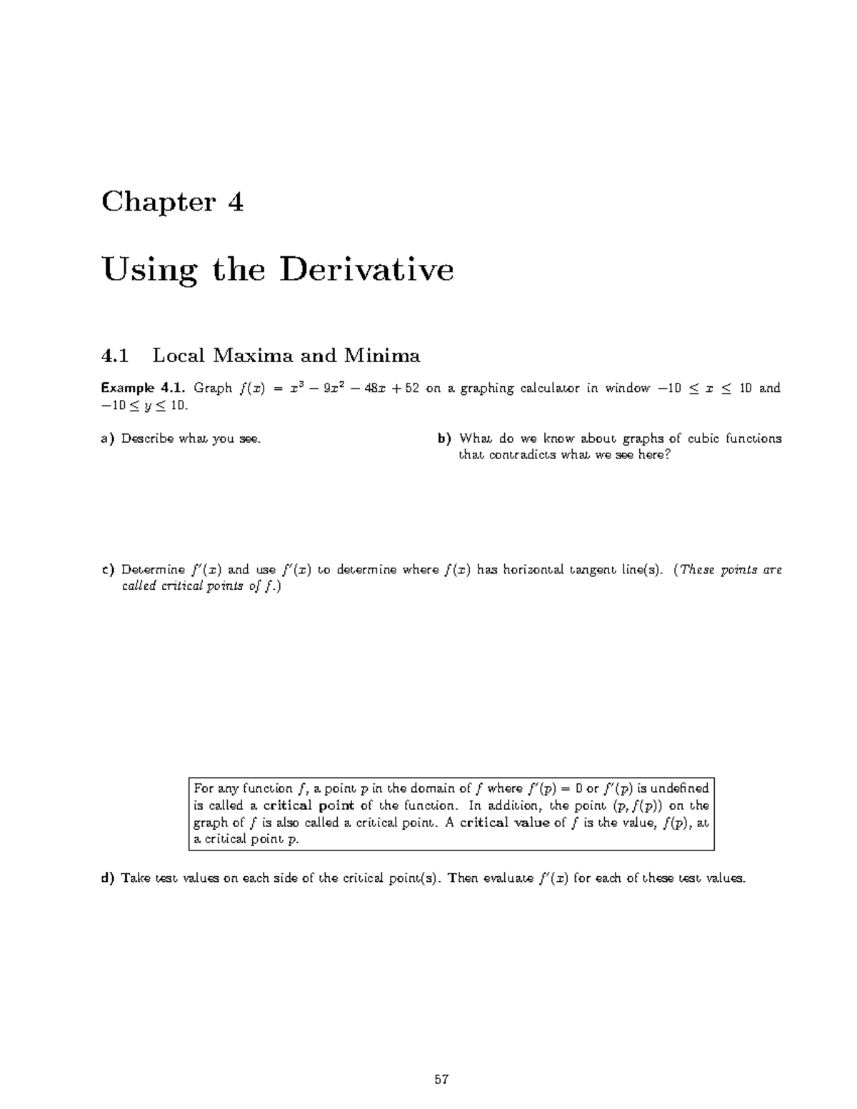 Applied 6e Worksheet Ch04 - Chapter 4 Using the Derivative 4 Local ...
