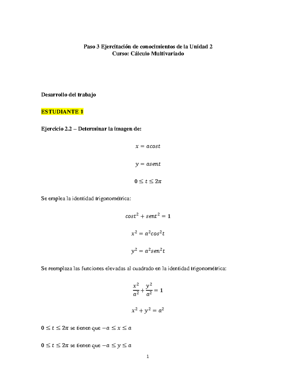 Calculo multivariado fase 3. Ejercicios de aprendizaje. - Paso 3 ...