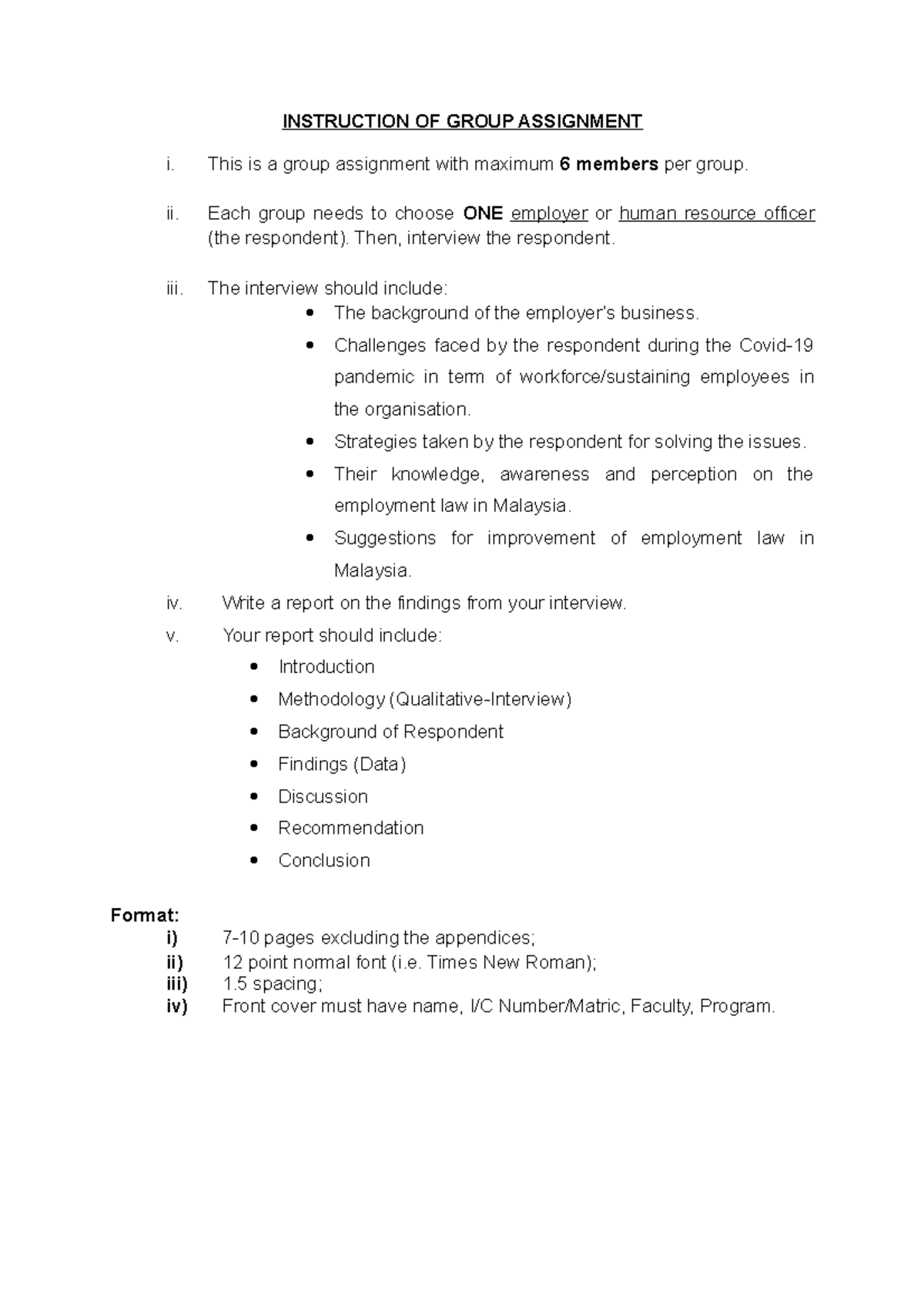 Group Assignment - Lecture notes 12 - INSTRUCTION OF GROUP ASSIGNMENT i ...