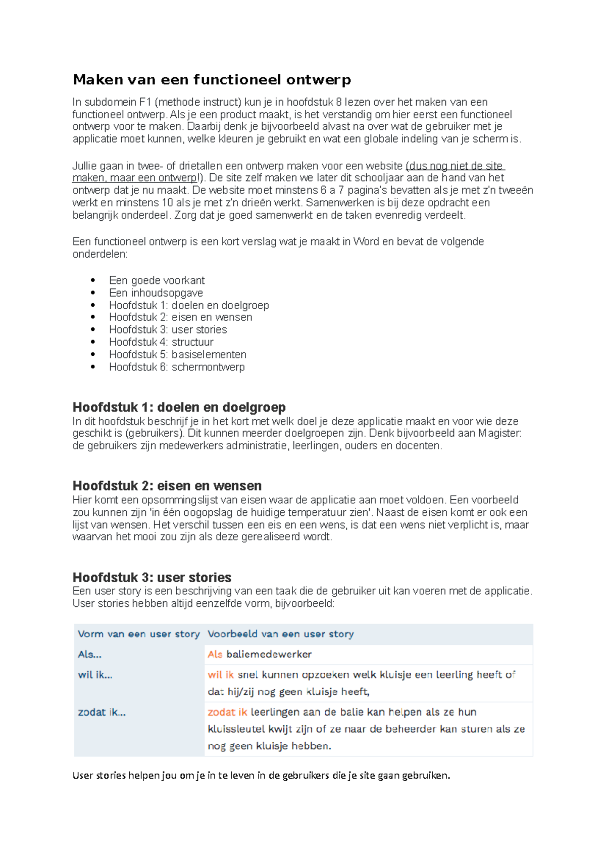 Maken van een functioneel ontwerp - Als je een product maakt, is het ...