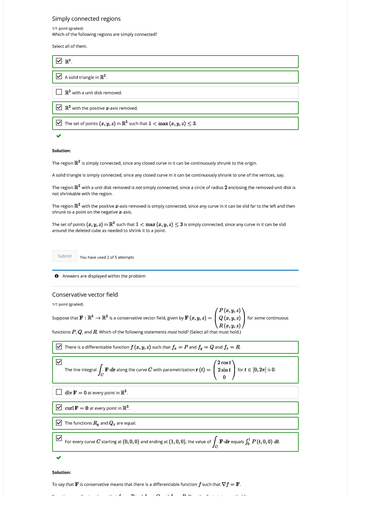 7A Part A Calculus MITx Residential 3 - Answers are displayed within ...
