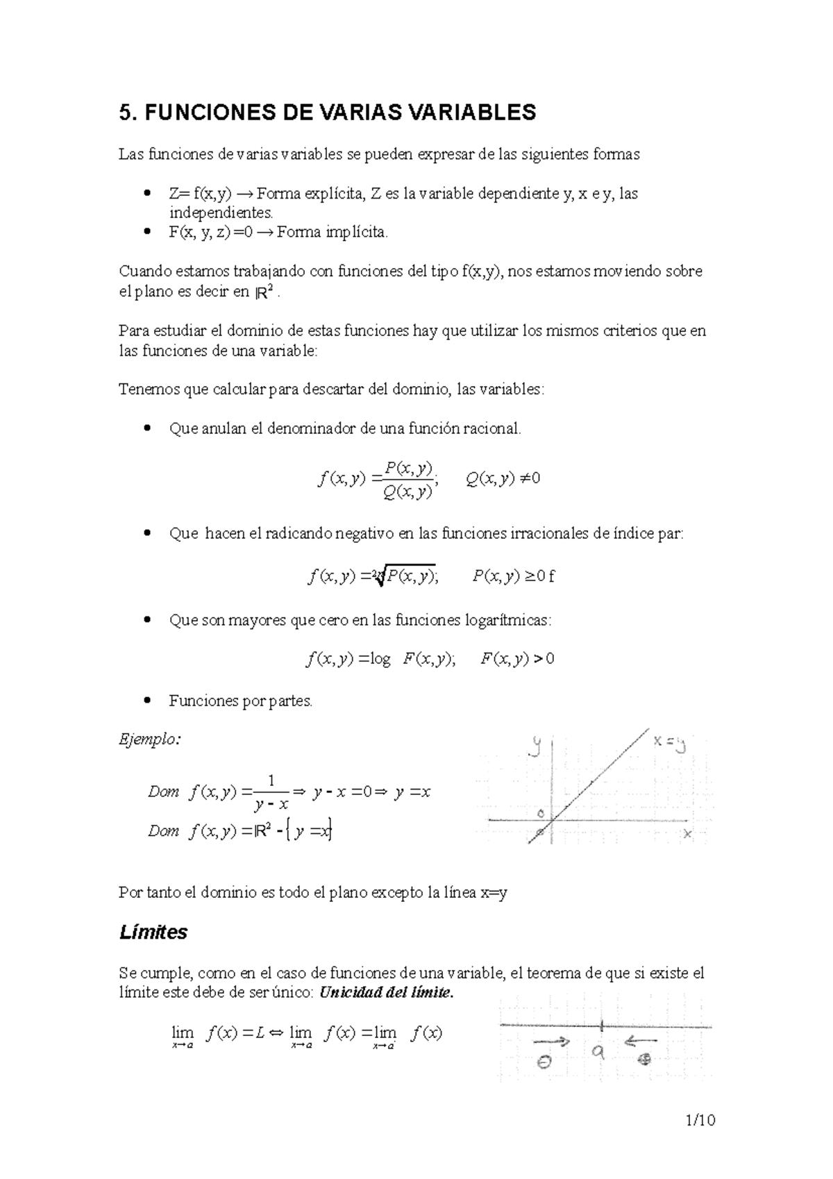 Resumen - leccion 5 - Funciones de varias variables. Límites y ...