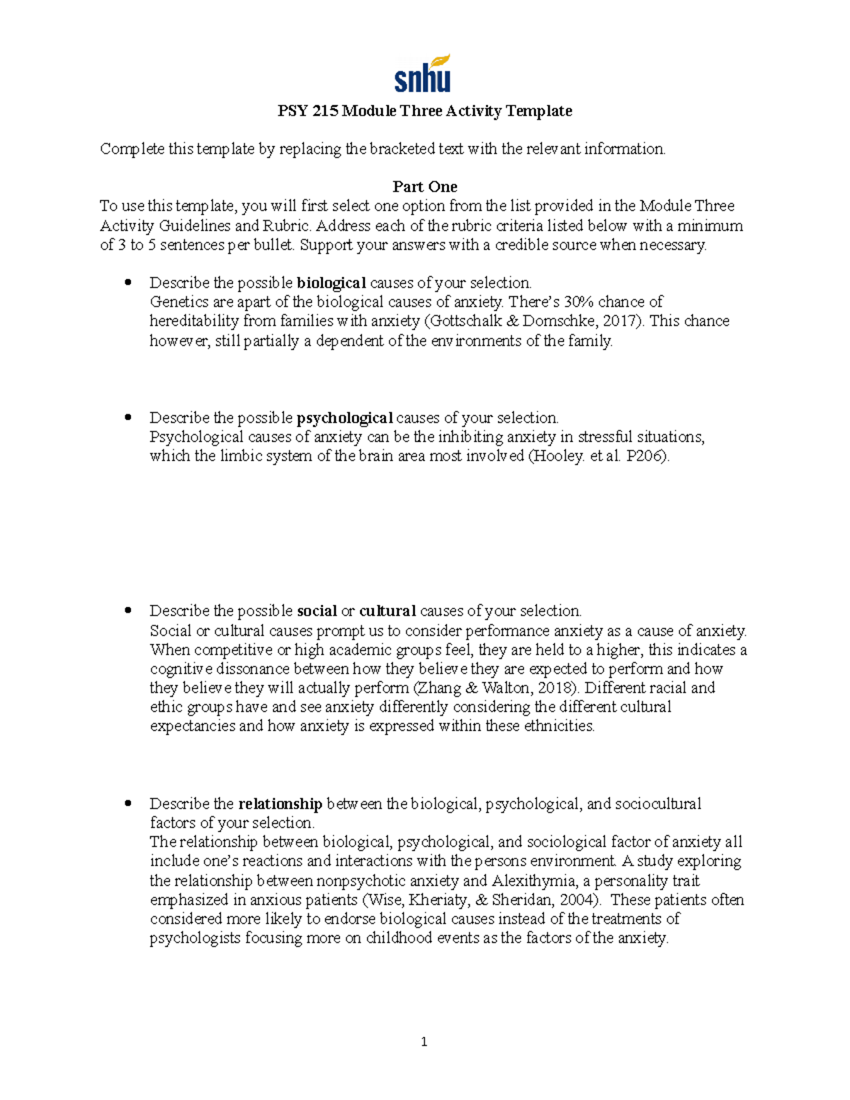 PSY 215 Module Three Activity Jasmines - PSY 215 Module Three Activity ...