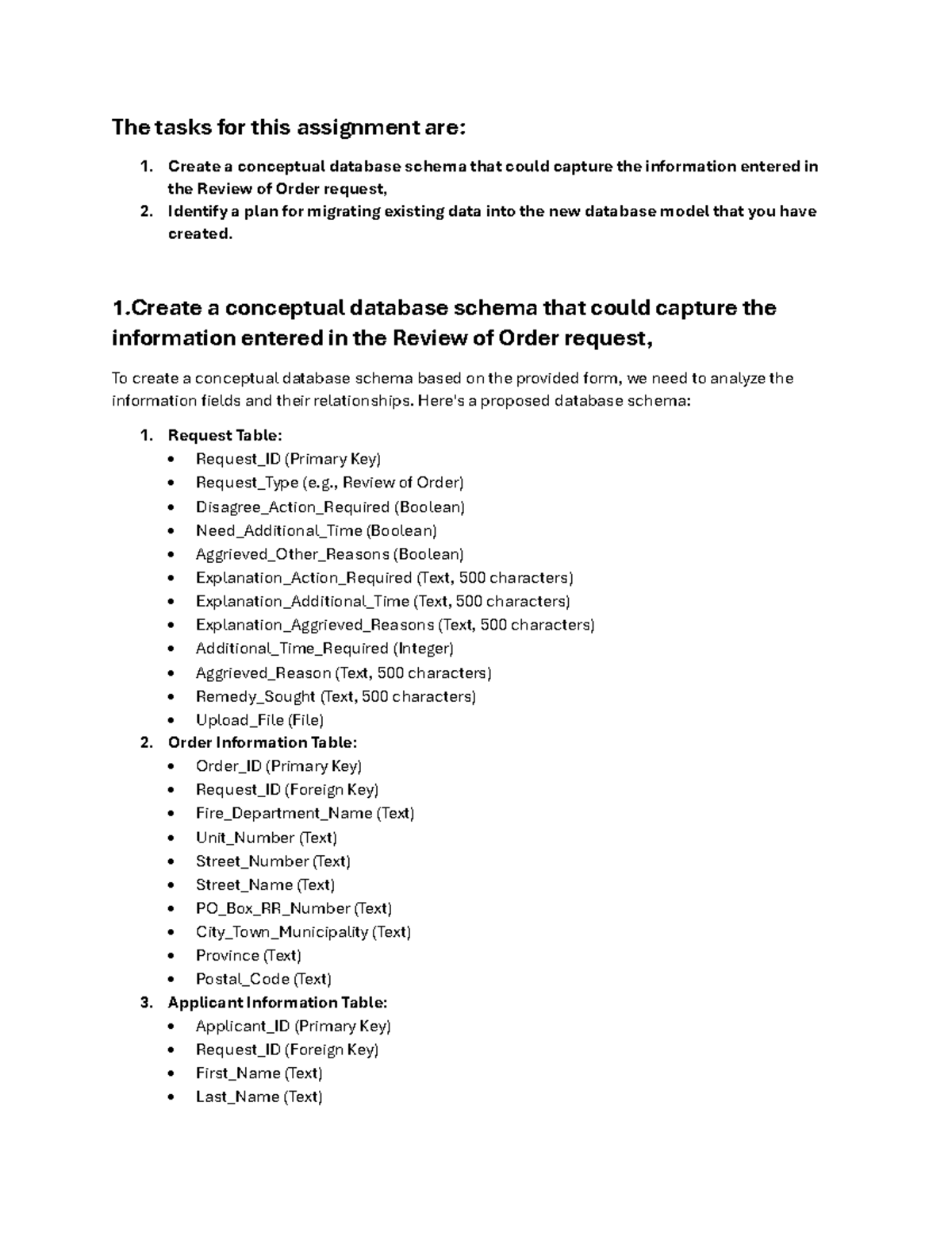 User-Guide - yser - The tasks for this assignment are: Create a conceptual database schema that ...