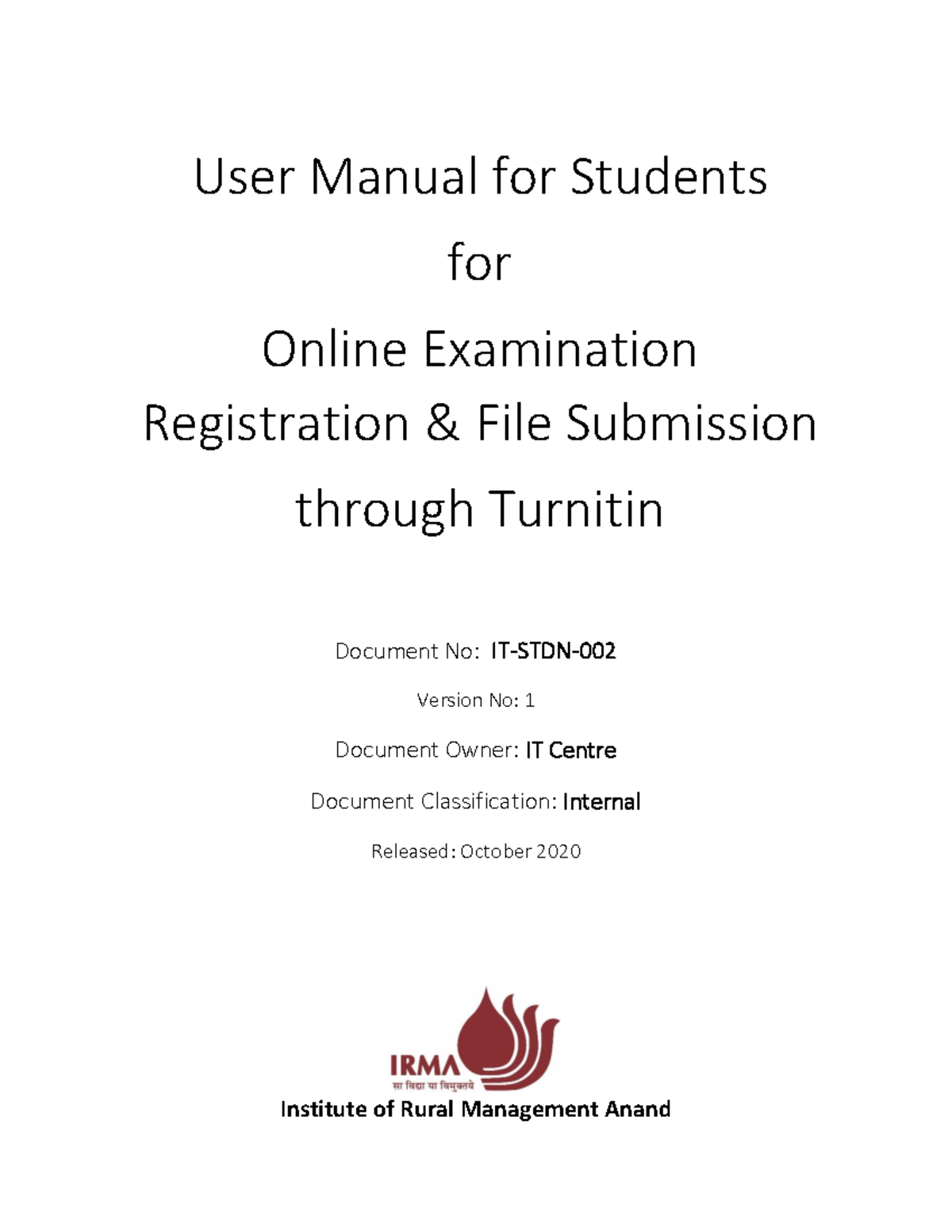 Turnitin User Manual for Students - User Manual for Students for Online ...