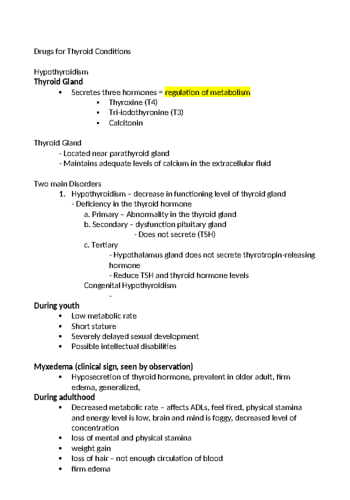 Thyroid medications - Drugs for Thyroid Conditions Hypothyroidism ...