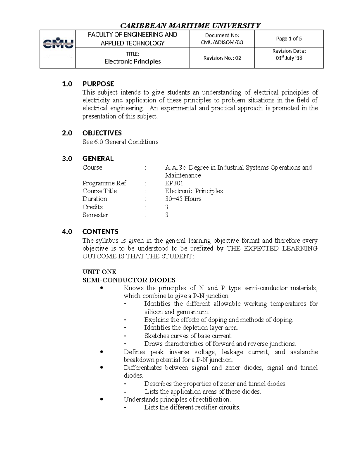 Course Outline - fasfafas - FACULTY OF ENGINEERING AND APPLIED ...