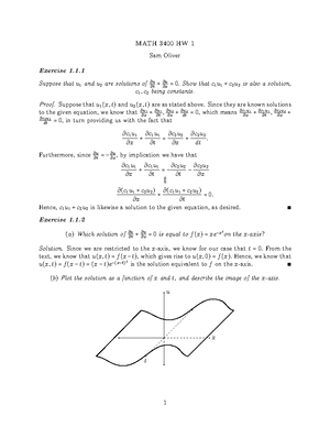 MATH 4100 HW 1 - HW assignment - MATH 4100 HW 1 Exercise 1-2. Find a parameterized curve α(t ...