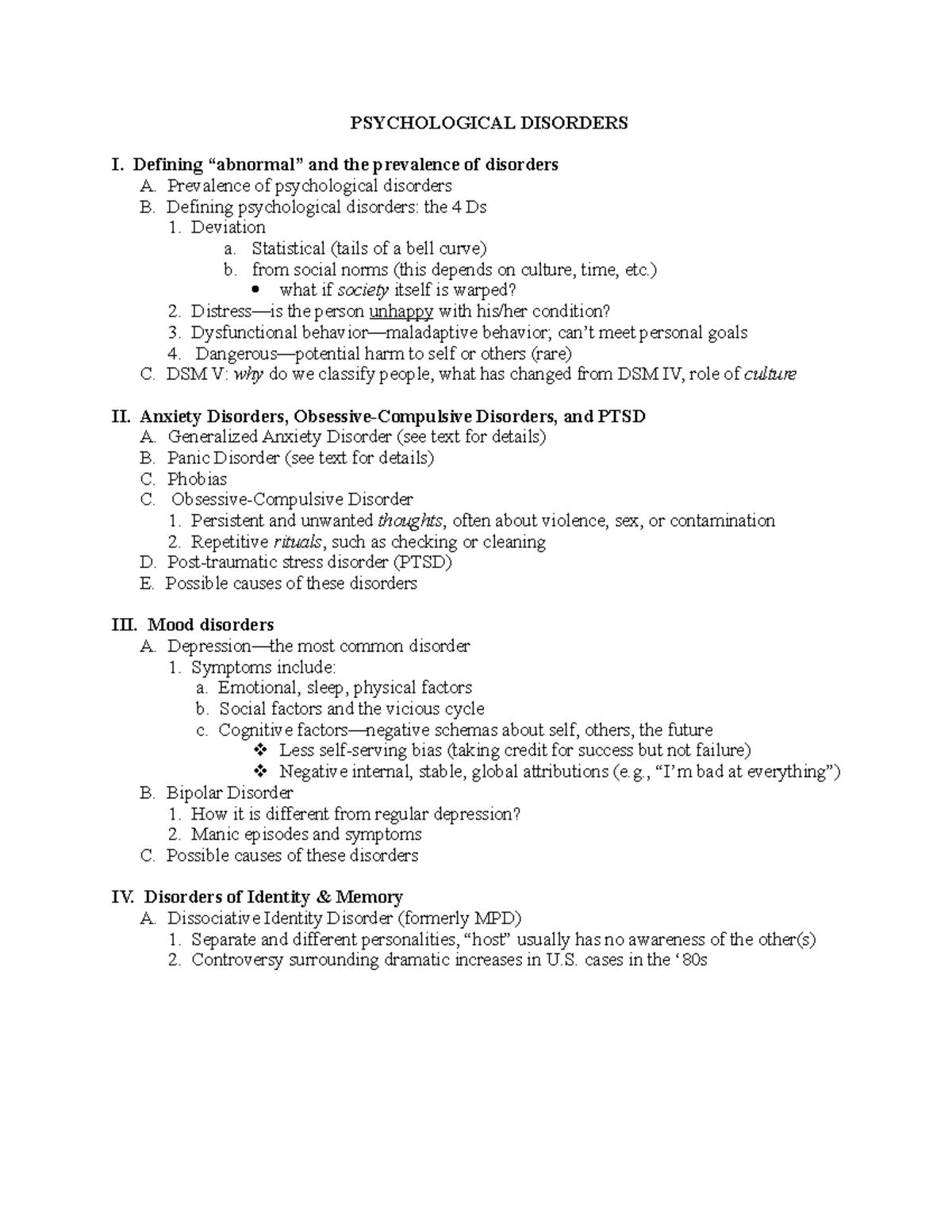 Psychological disorders slidecast - psych - PSYCHOLOGICAL DISORDERS I ...