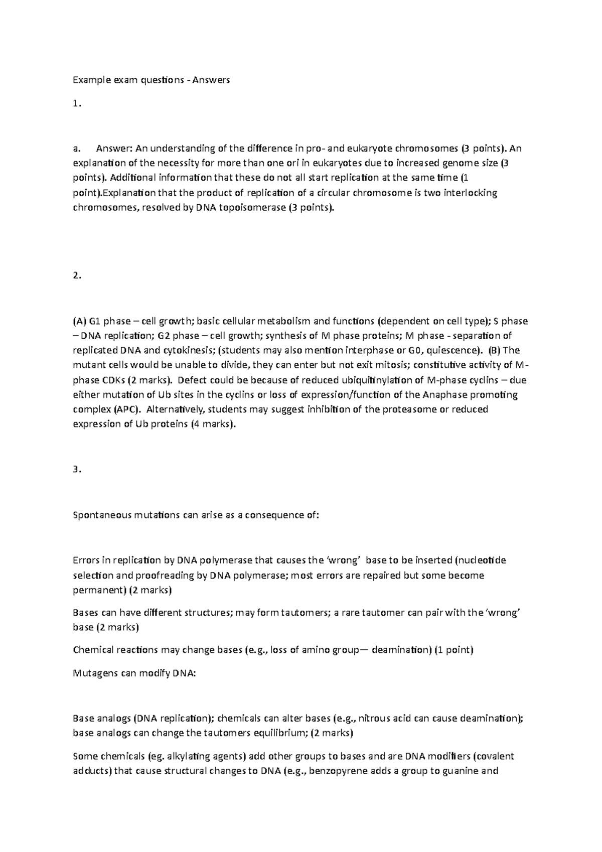 Exam 10 October 2017, answers - Example exam questions - Answers 1. a ...