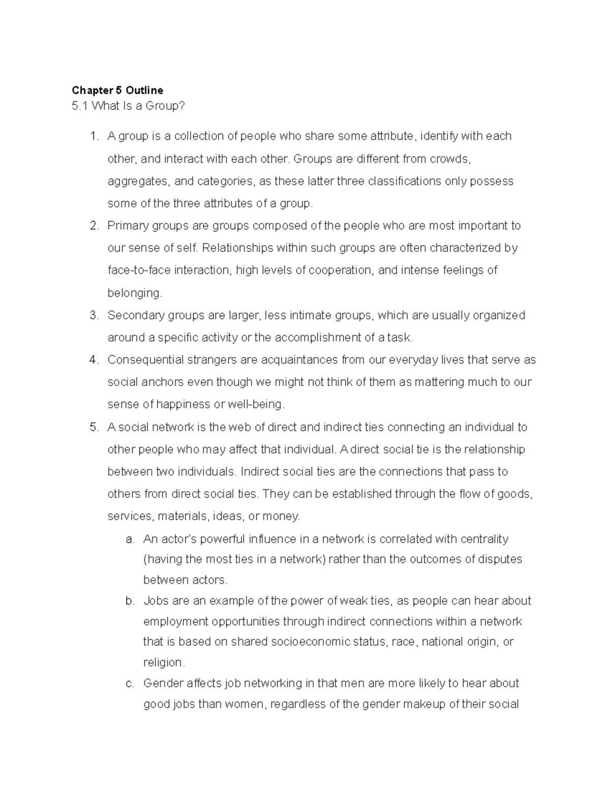 Chapter 5 Outline - Teacher: Calibria - Chapter 5 Outline 5 What Is a ...