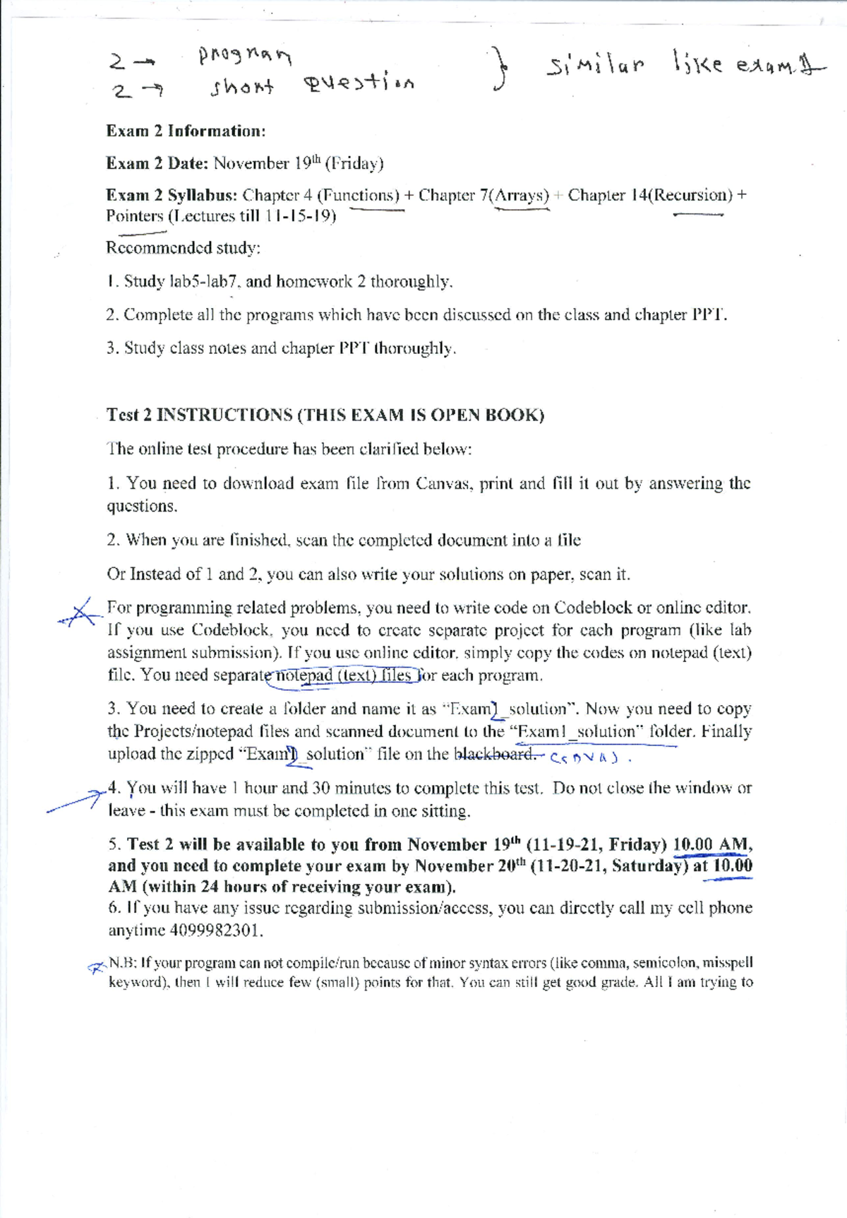 11-17-21 class notes (Exam 2 Review) - CS 234 P - Studocu