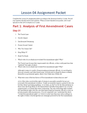 Week06Worksheet Assignment - Week 06 Assignment Packet Part 1: Report on a Foreign Party The US ...