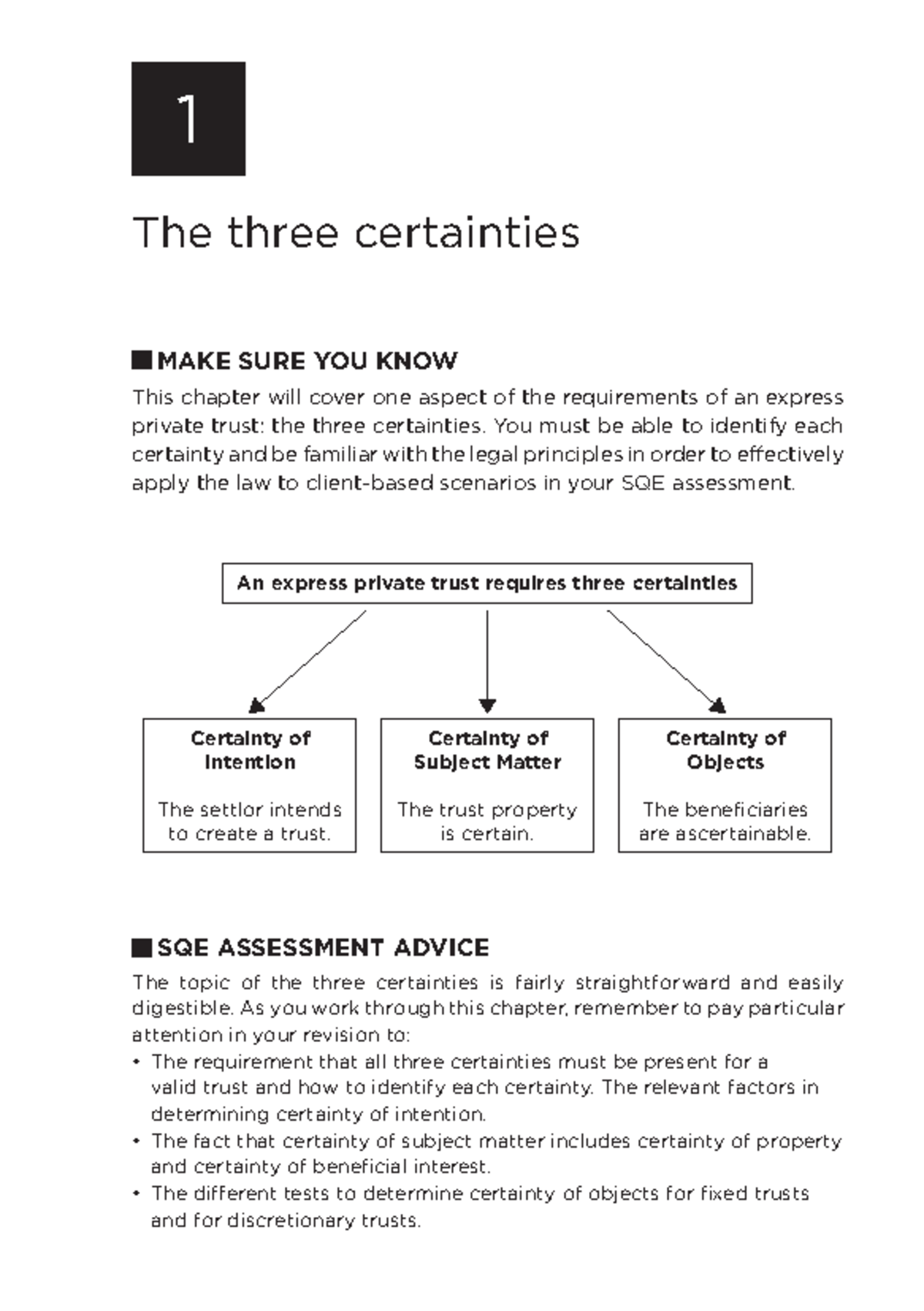 Trusts-9781914213038 web chapter-1 - 1 The three certainties MAKE SURE YOU KNOW This chapter ...