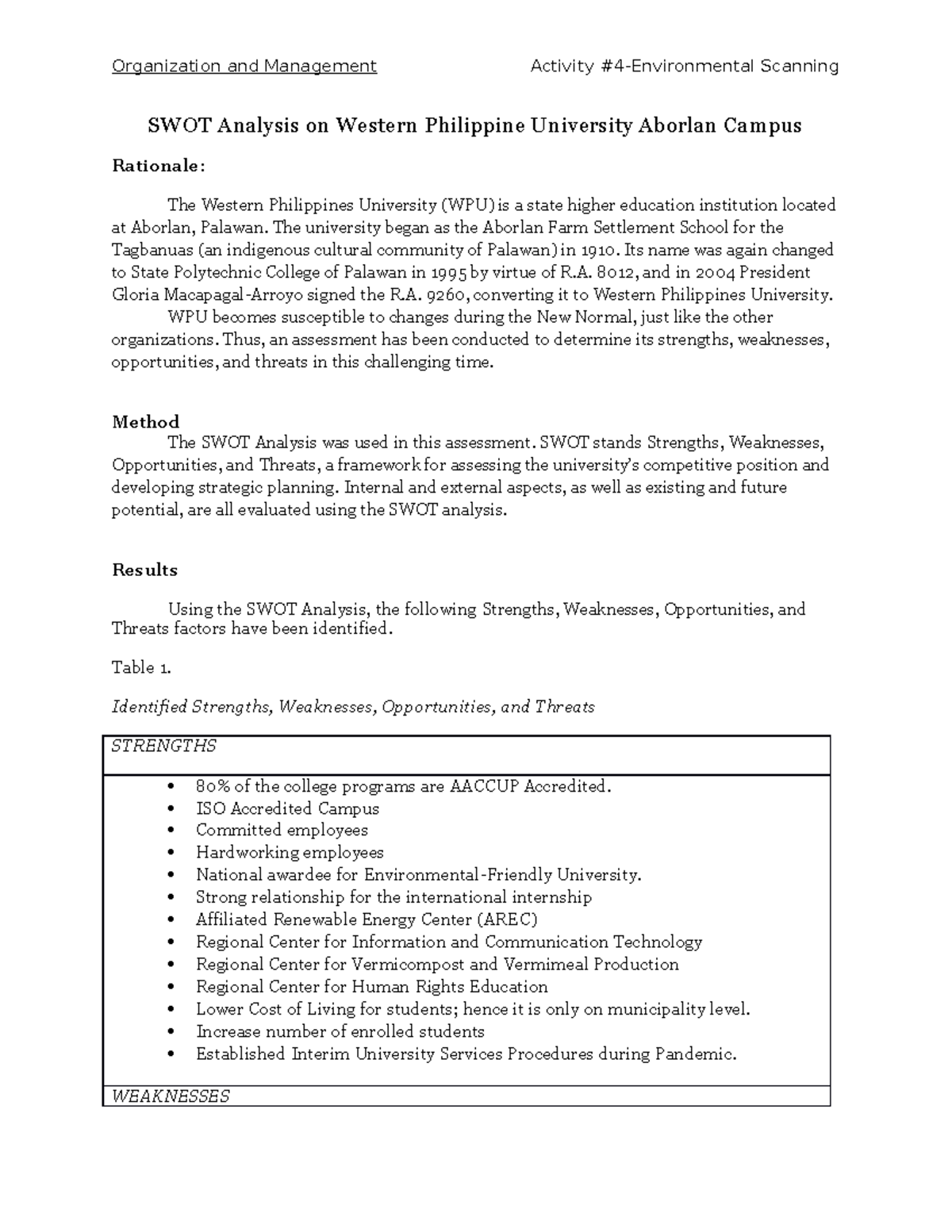 Environmental Scanning of Higher Education Institution in Rural Area ...