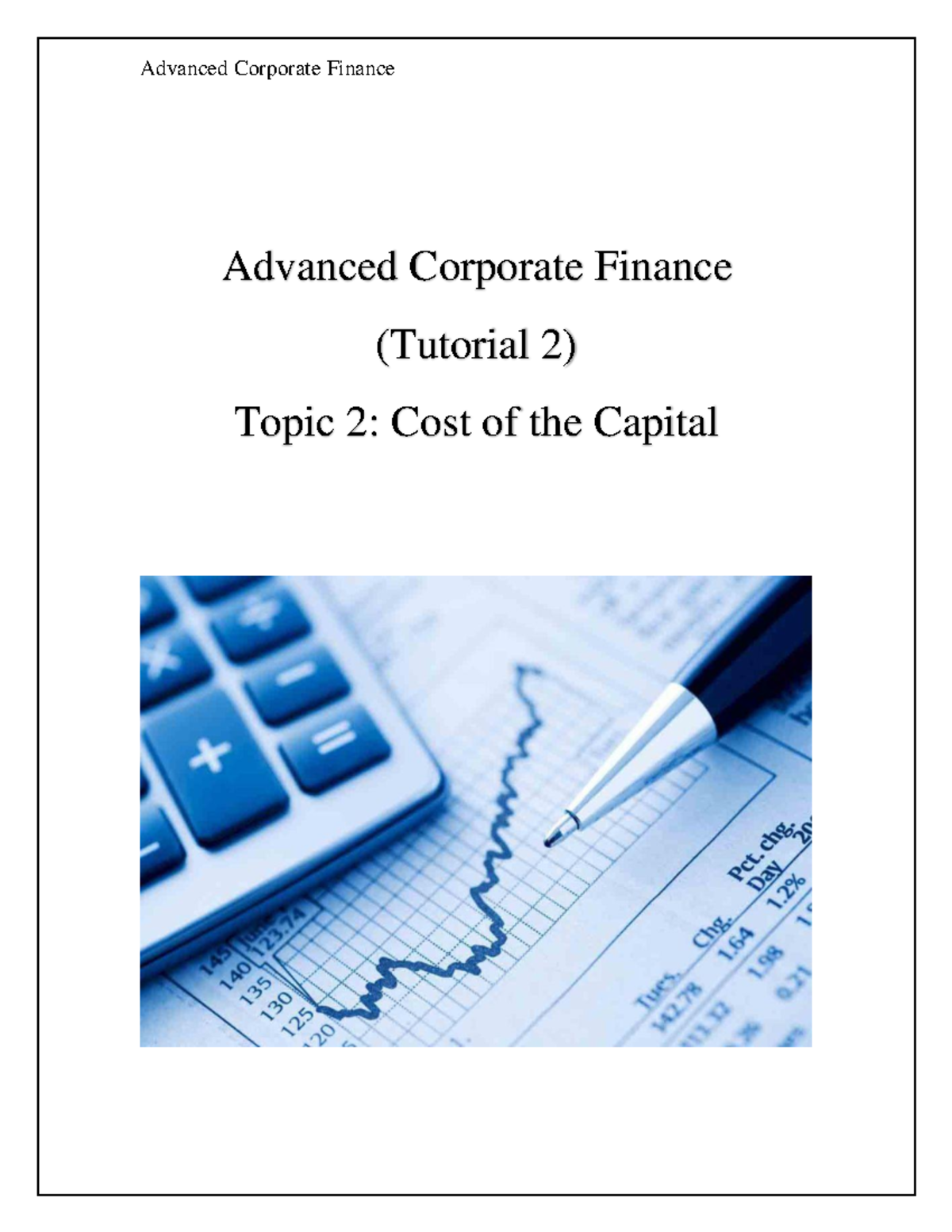 Advanced Corporate Finance tutorial ( 2) - Advanced Corporate Finance ...