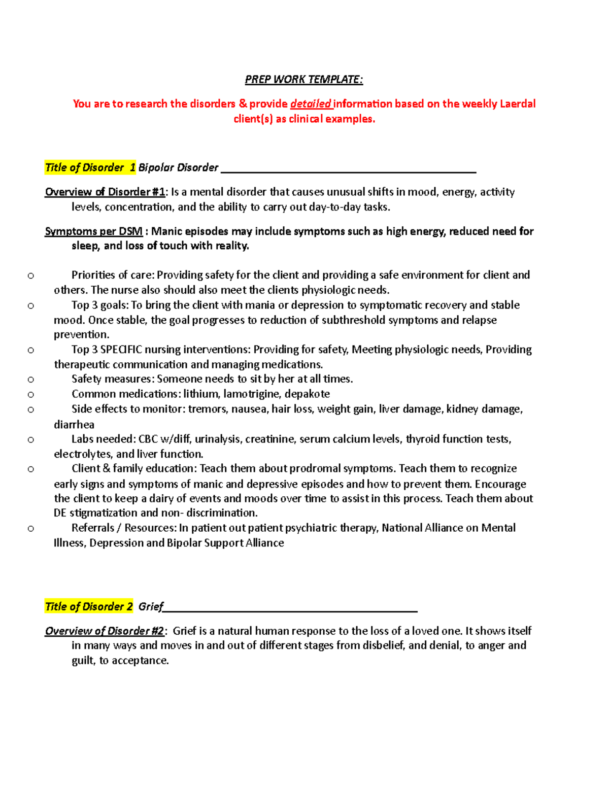 PREP WORK Template WEEK 4 - PREP WORK TEMPLATE: You are to research the ...