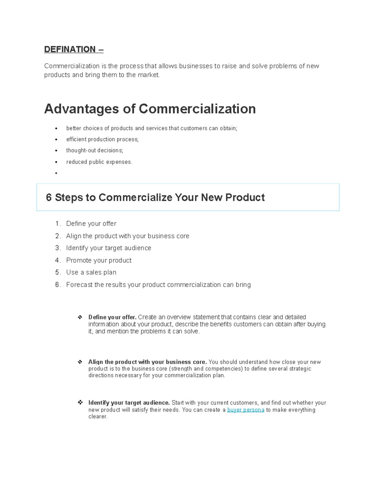 Commercialization Marketing - DEFINATION – Commercialization is the ...