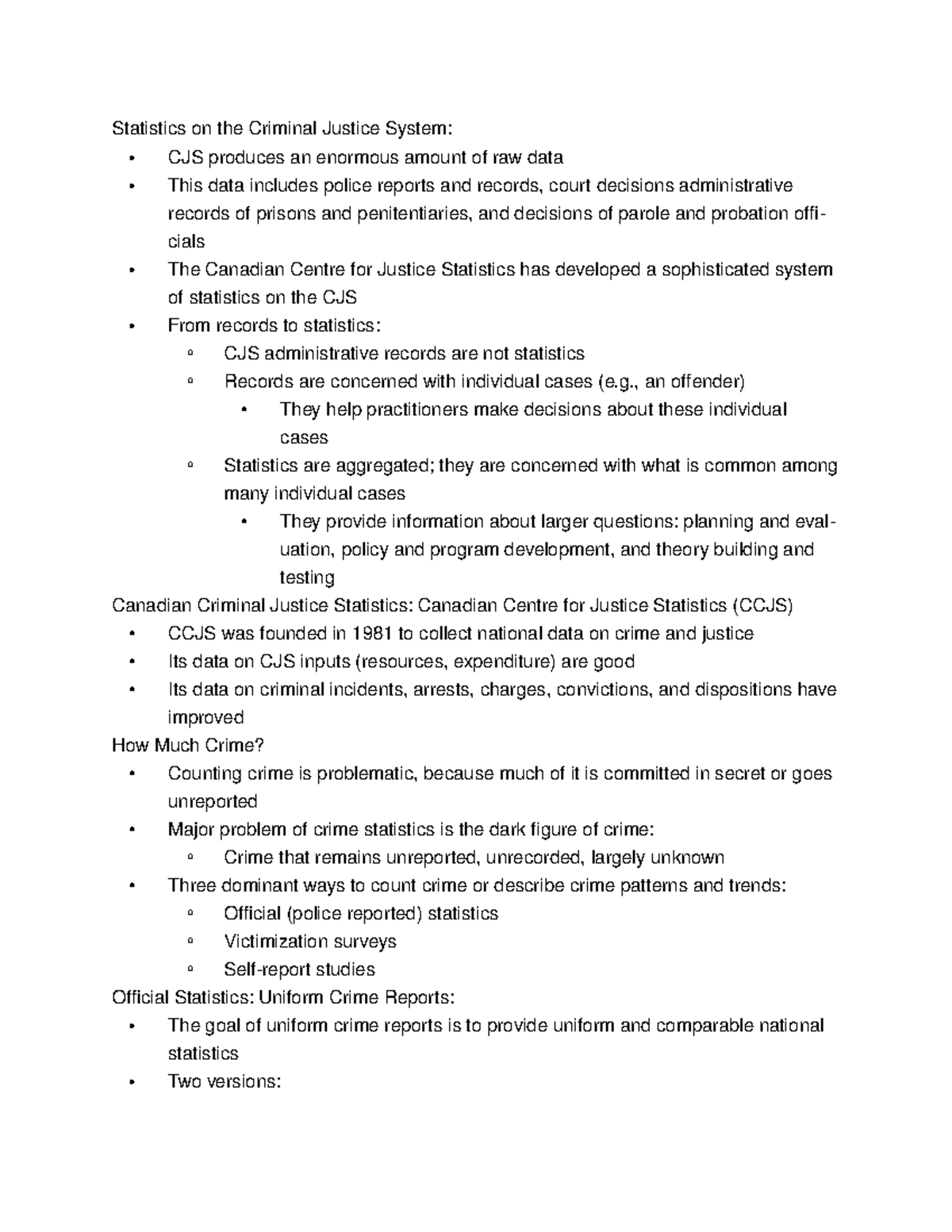 Measuring Crime and Patterns of Crime - Statistics on the Criminal ...