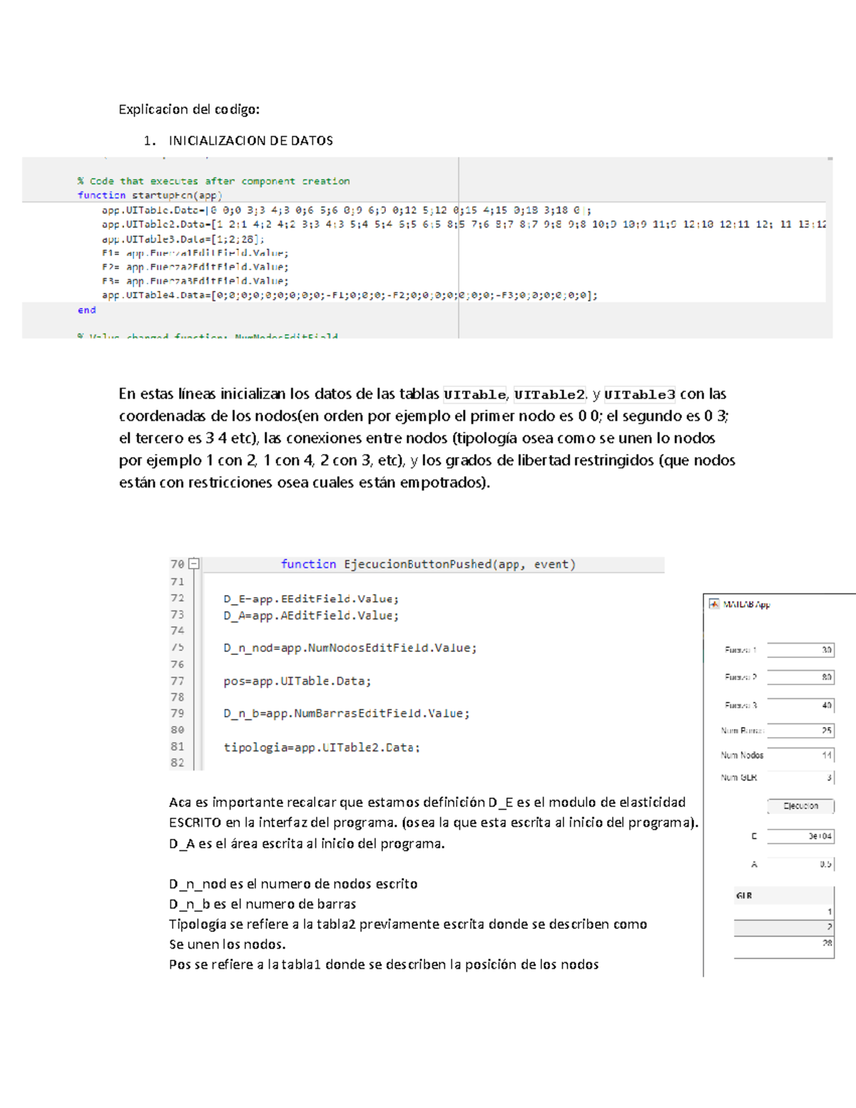 Explicacion del codigo - INICIALIZACION DE DATOS En estas líneas inicializan los datos de las ...