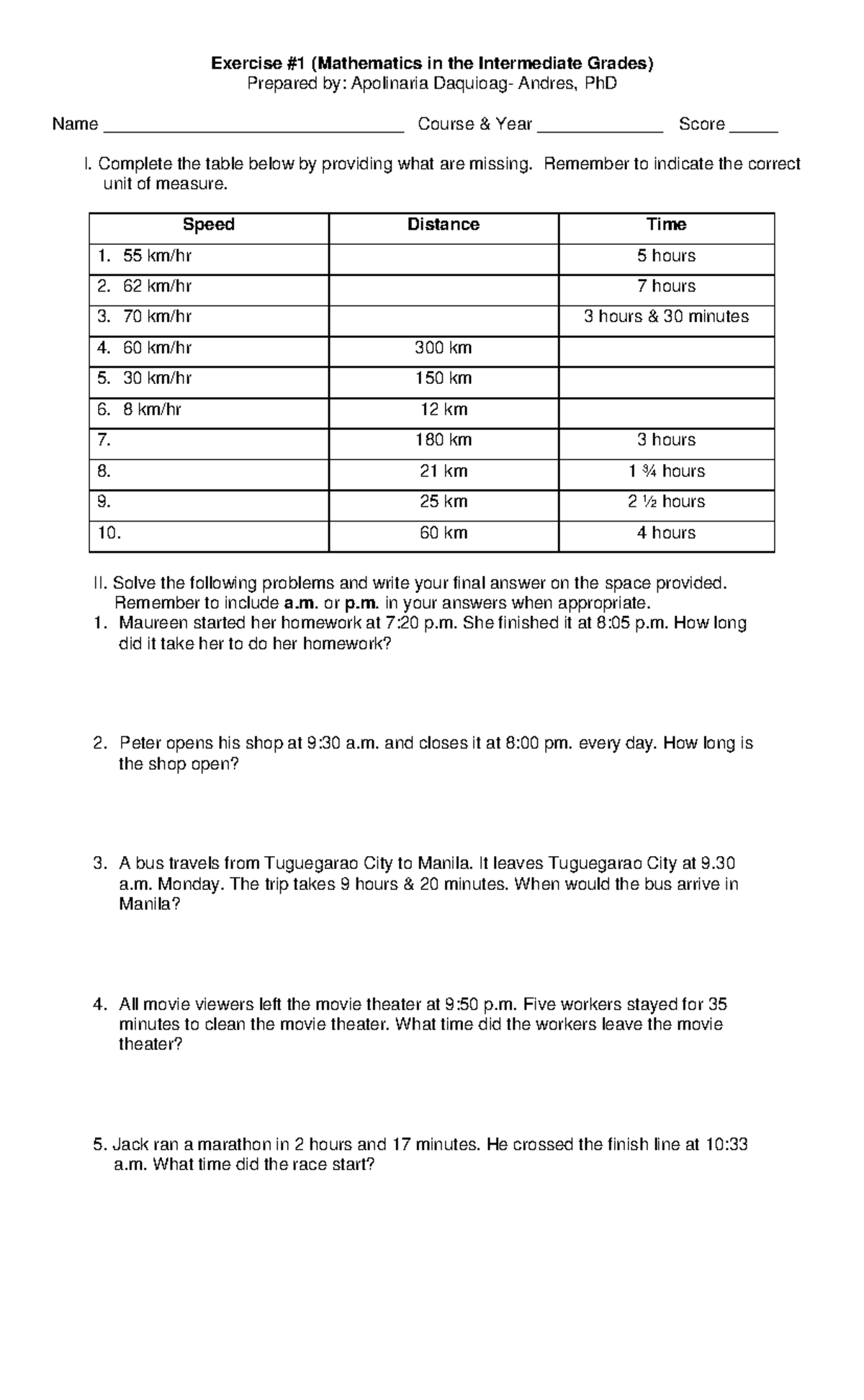 Exercise 1Final-Term-BEEd2B - Exercise #1 (Mathematics in the ...