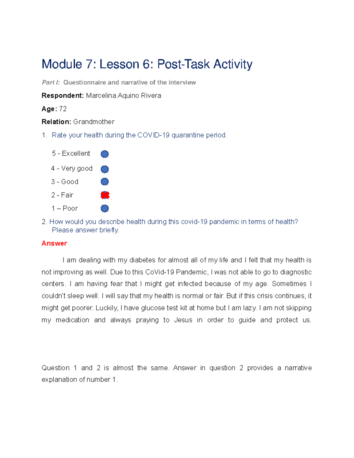 Module 7 Lesson 6 Post-Task Activity - Modul e 7: Lesson 6: Post-Task ...