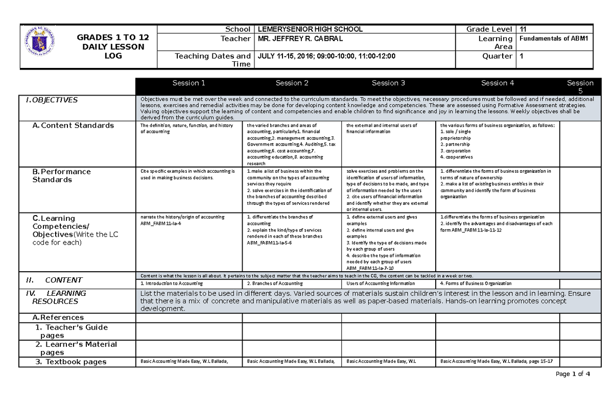 Finaldllweek 2 - DLL - GRADES 1 TO 12 DAILY LESSON LOG School ...