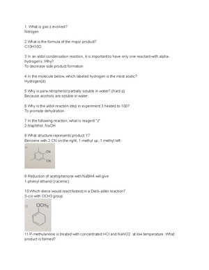 Orgo 2 lab 6 - Lab report - Lab 6: An Unknown Binary Mixture Objective: To be able to separate ...