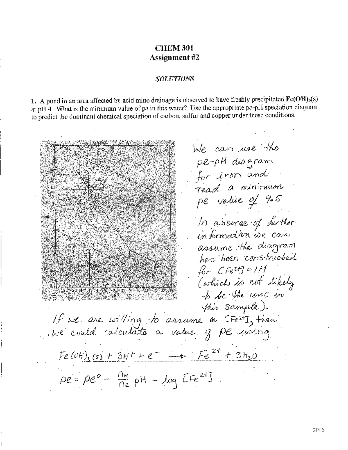 CHEM 301 Assign 2 2016 scanned Solutions - CHEM 301 Assignment SOL ...