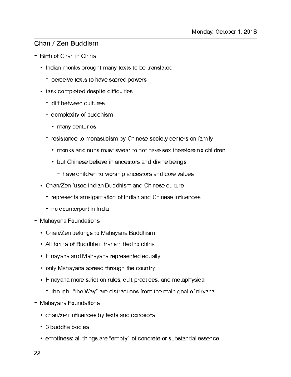 Chan:Zen - Zen Buddhism Notes - Chan / Zen Buddism - Birth of Chan in ...