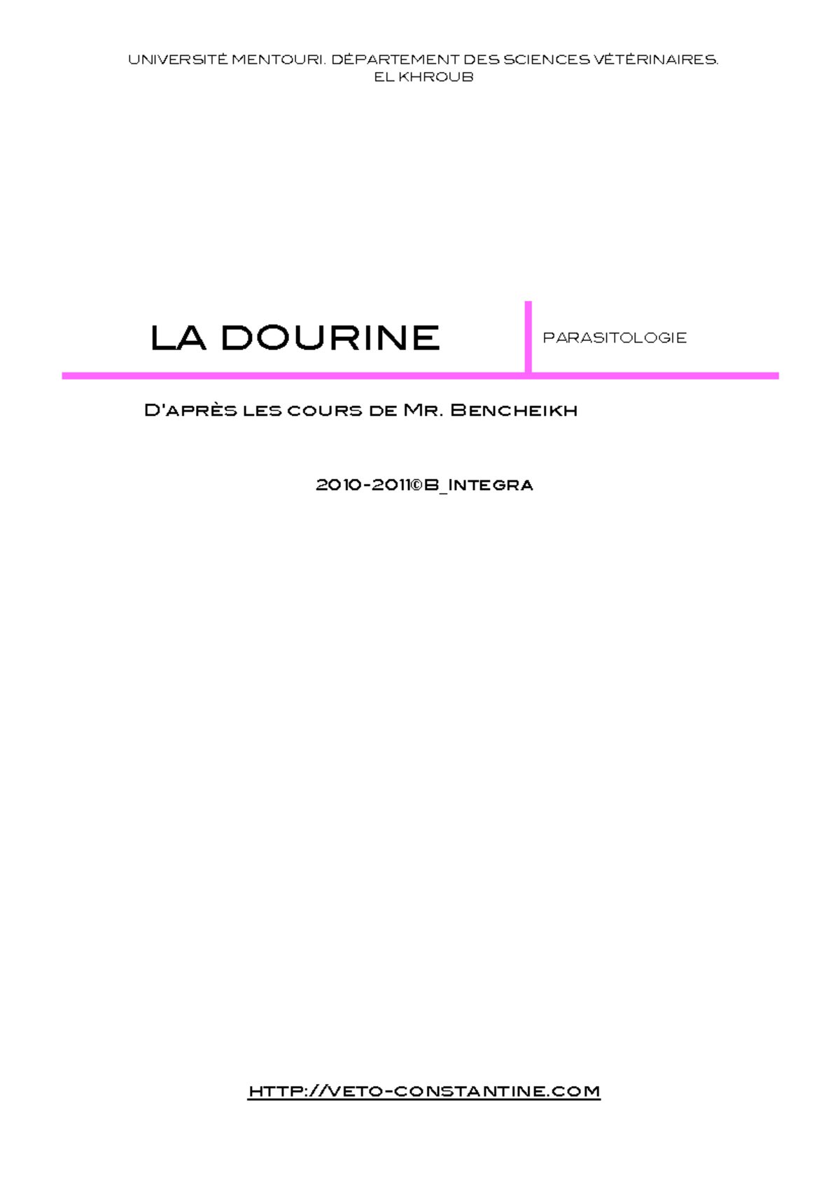 16-La-dourine - Biologie - - Studocu