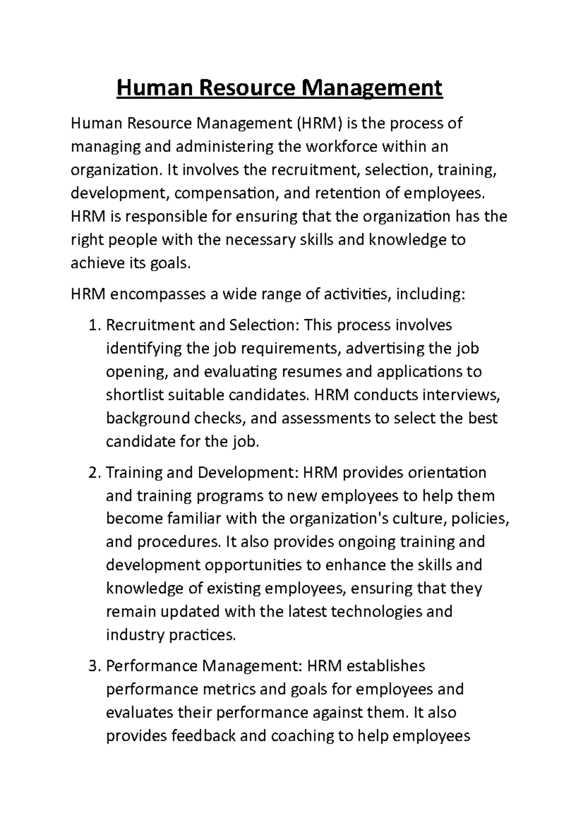Human Resource Management Human Resource Management Human Resource