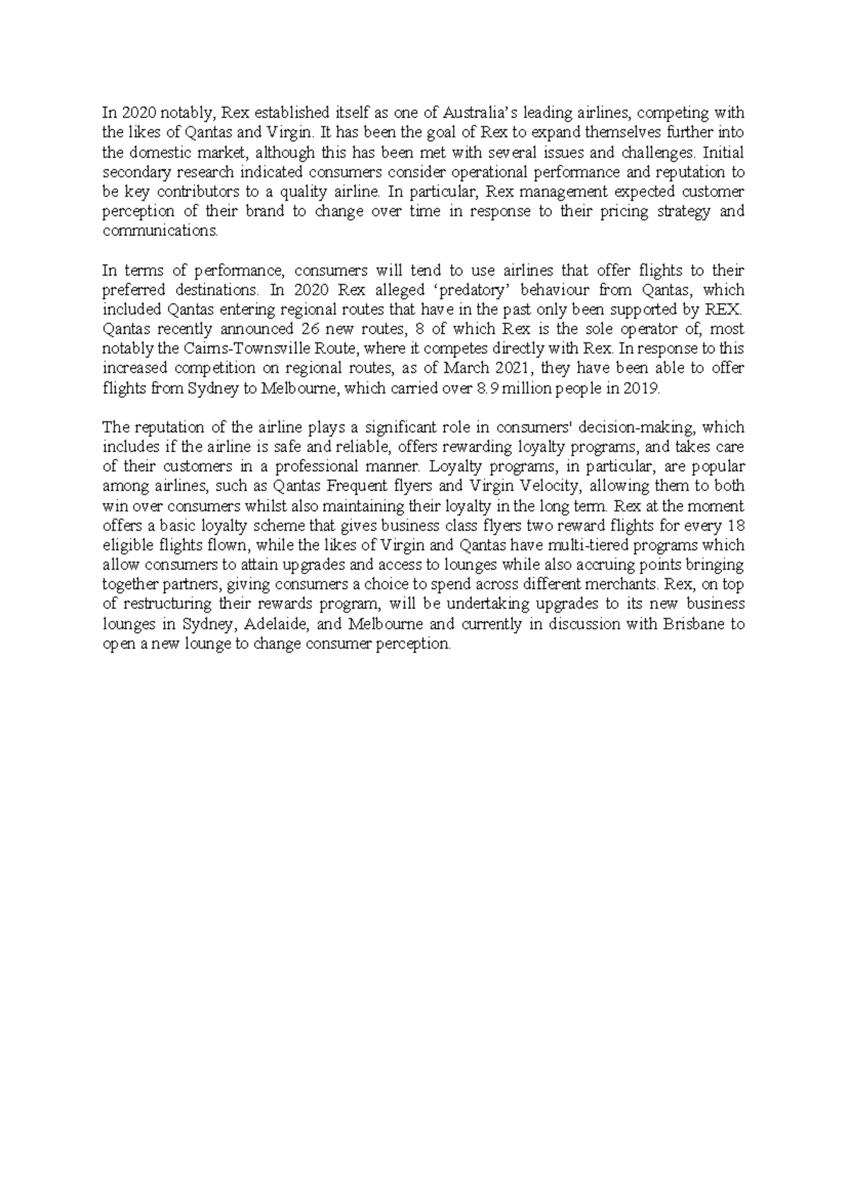 Consumer Behaviour Script - In 2020 notably, Rex established itself as ...