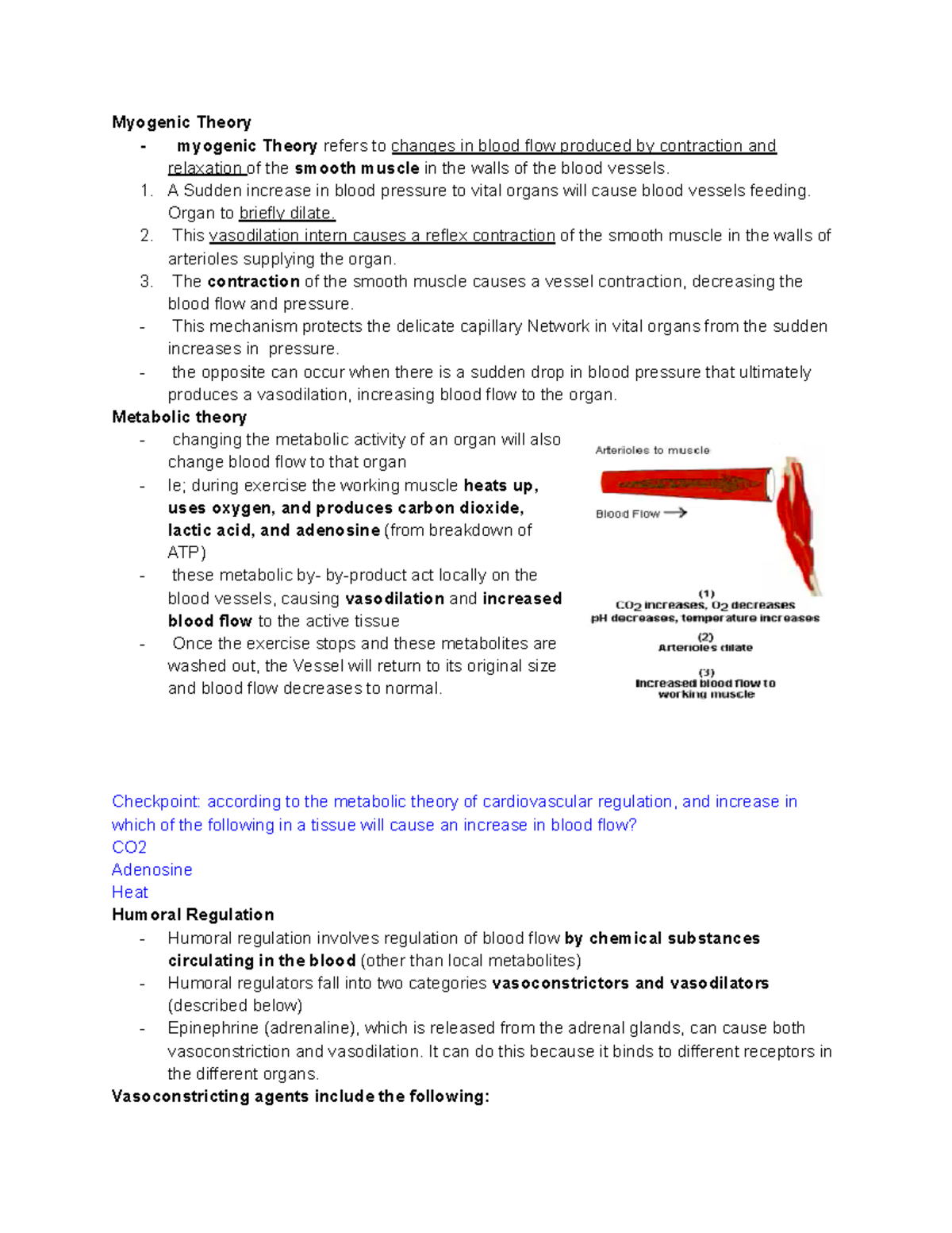 Module 9 Circulatory System Vasculature part 4 Myogenic Theory ...