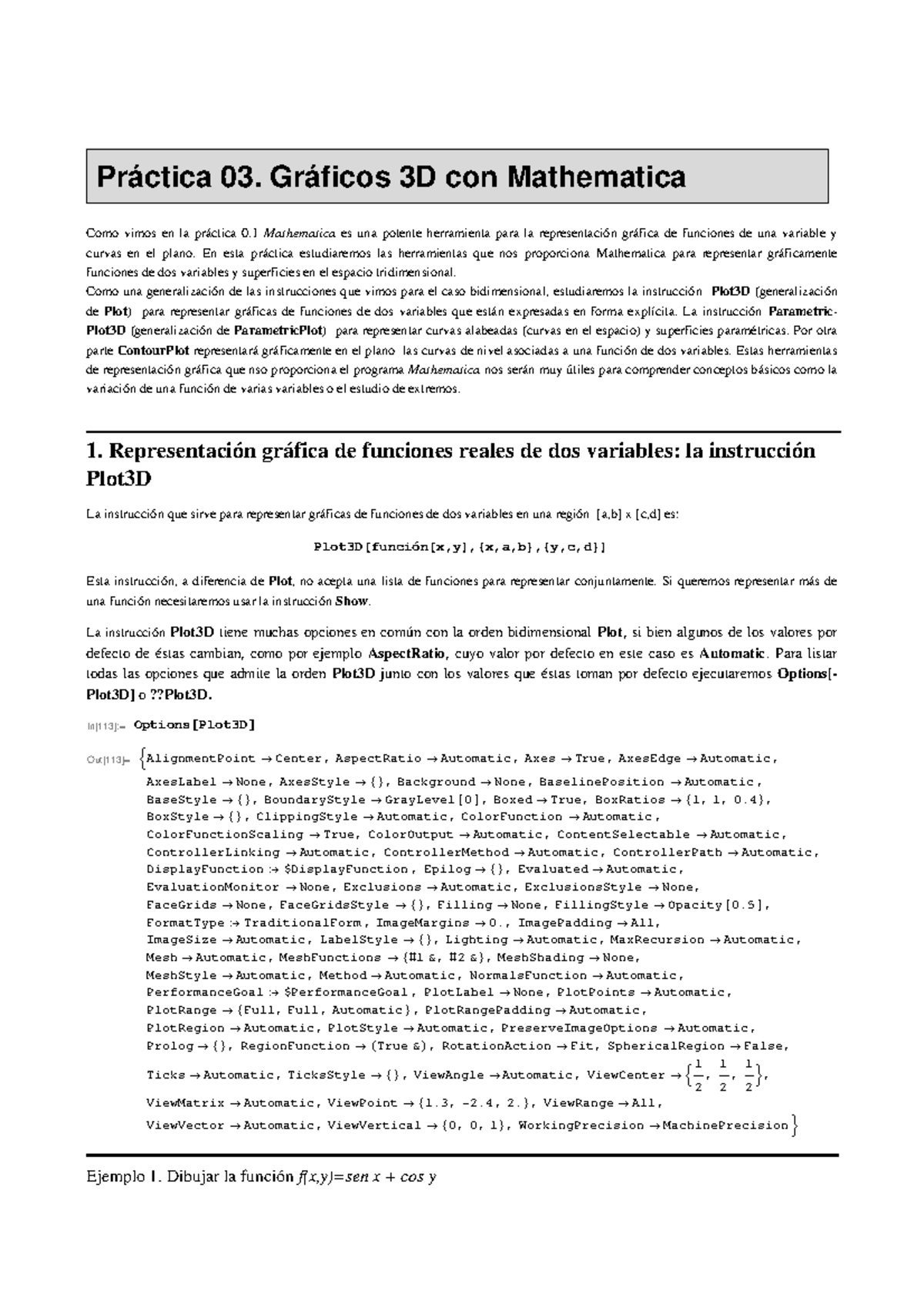 Practica 03 Graficas 3D - Práctica 03. Gráficos 3D con Mathematica Como ...