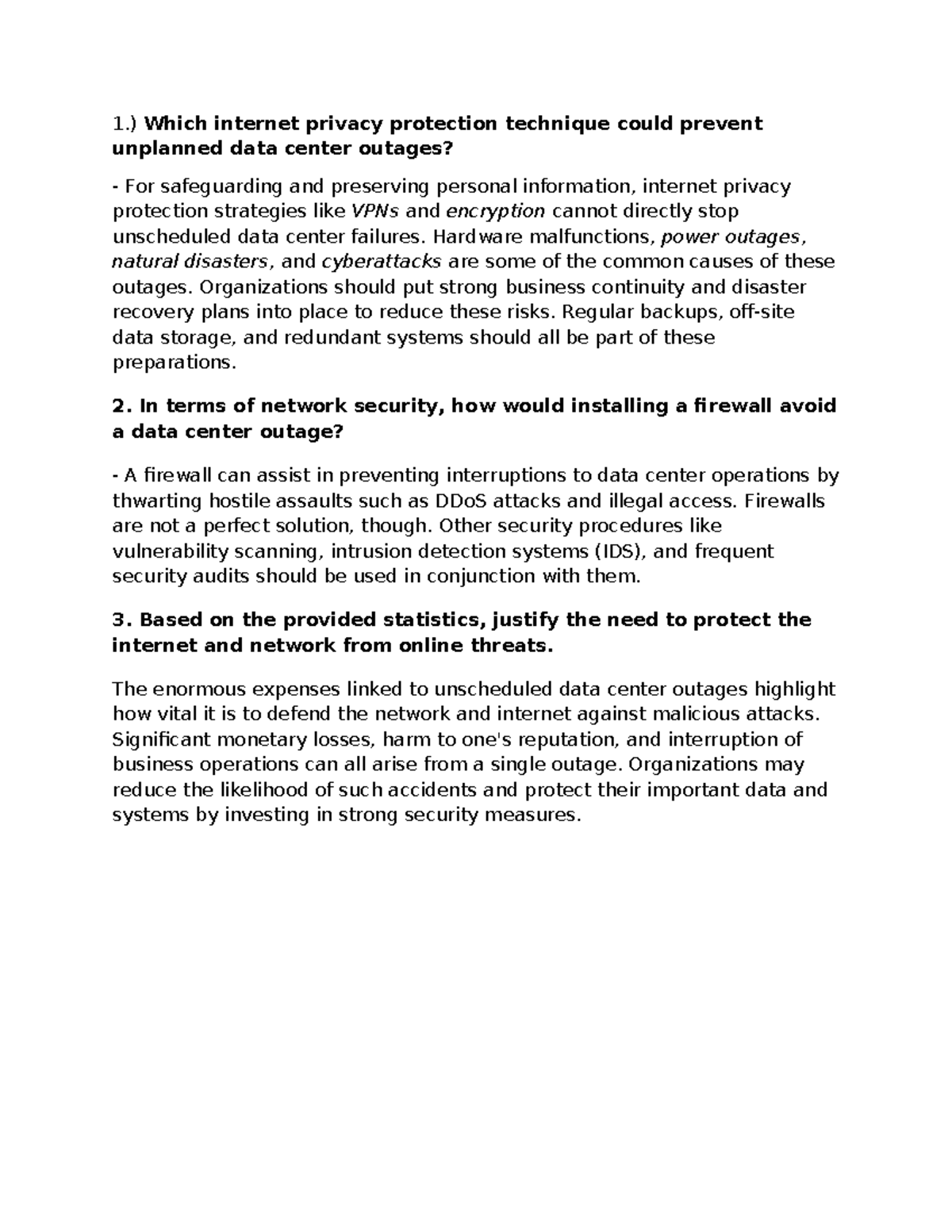 When the network fails - 1.) Which internet privacy protection ...