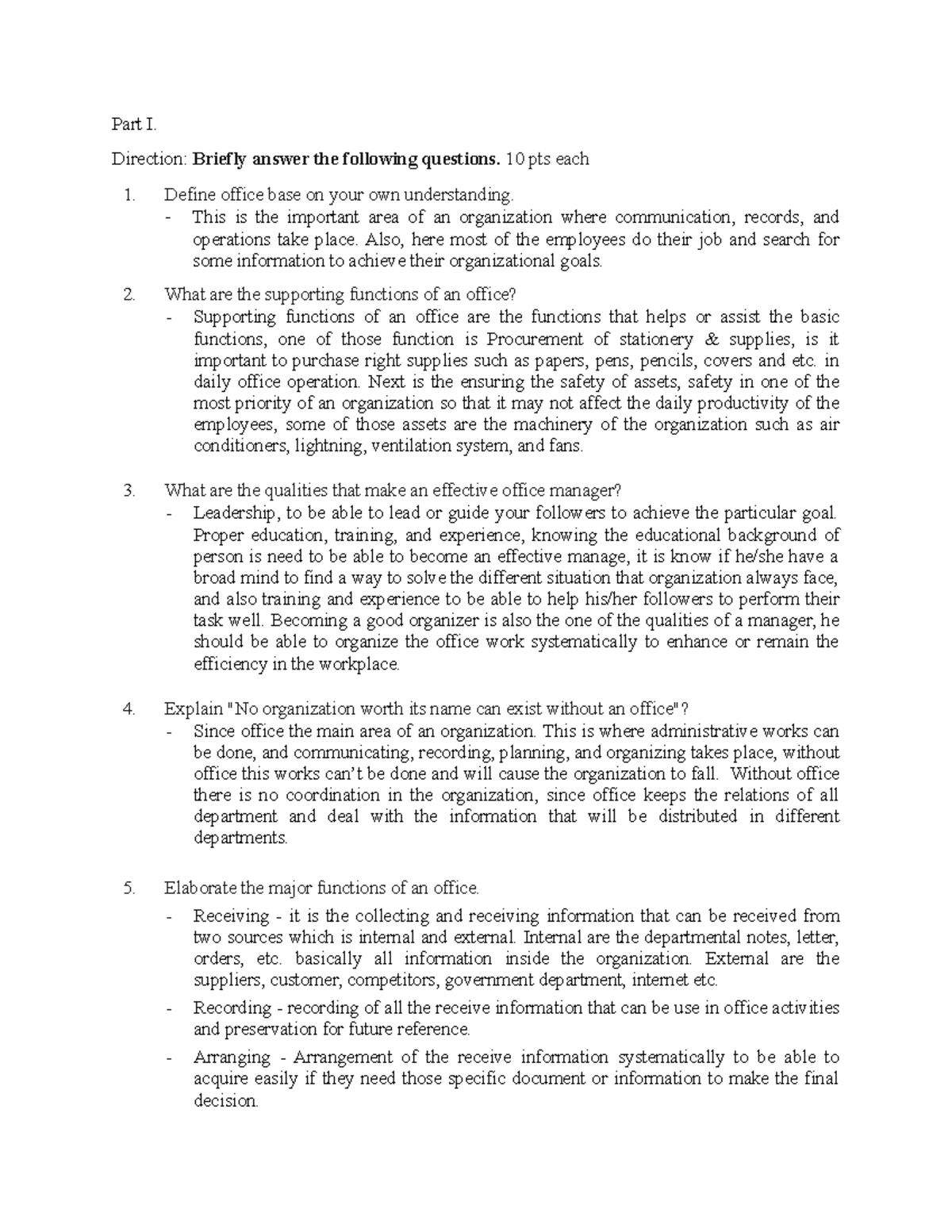 Activity-1 mandatory marcos pa rin mga ulol - Part I. Direction ...
