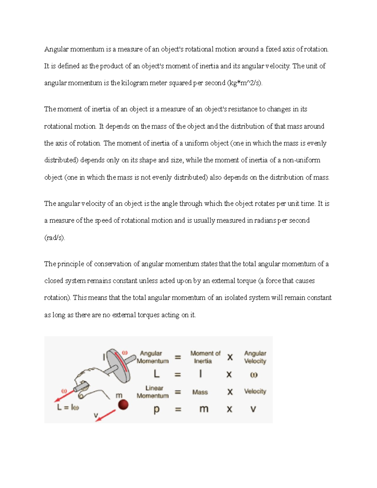 Angular Momentum - It is defined as the product of an object's moment ...