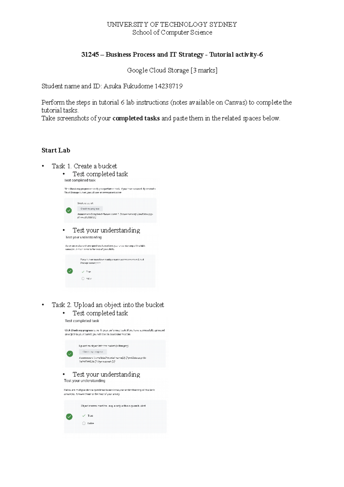 Tutorial 6 submission template - UNIVERSITY OF TECHNOLOGY SYDNEY School ...