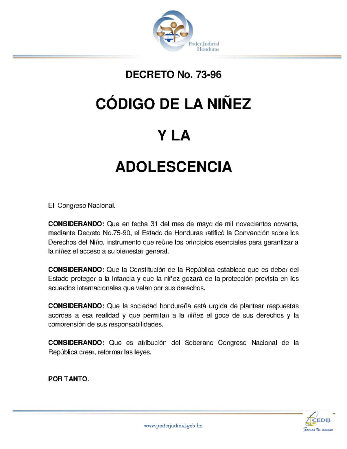 Código de la Niñez y la Adolescencia (Actualizado 2014 ) - Derecho de la niñez y mujer - Studocu