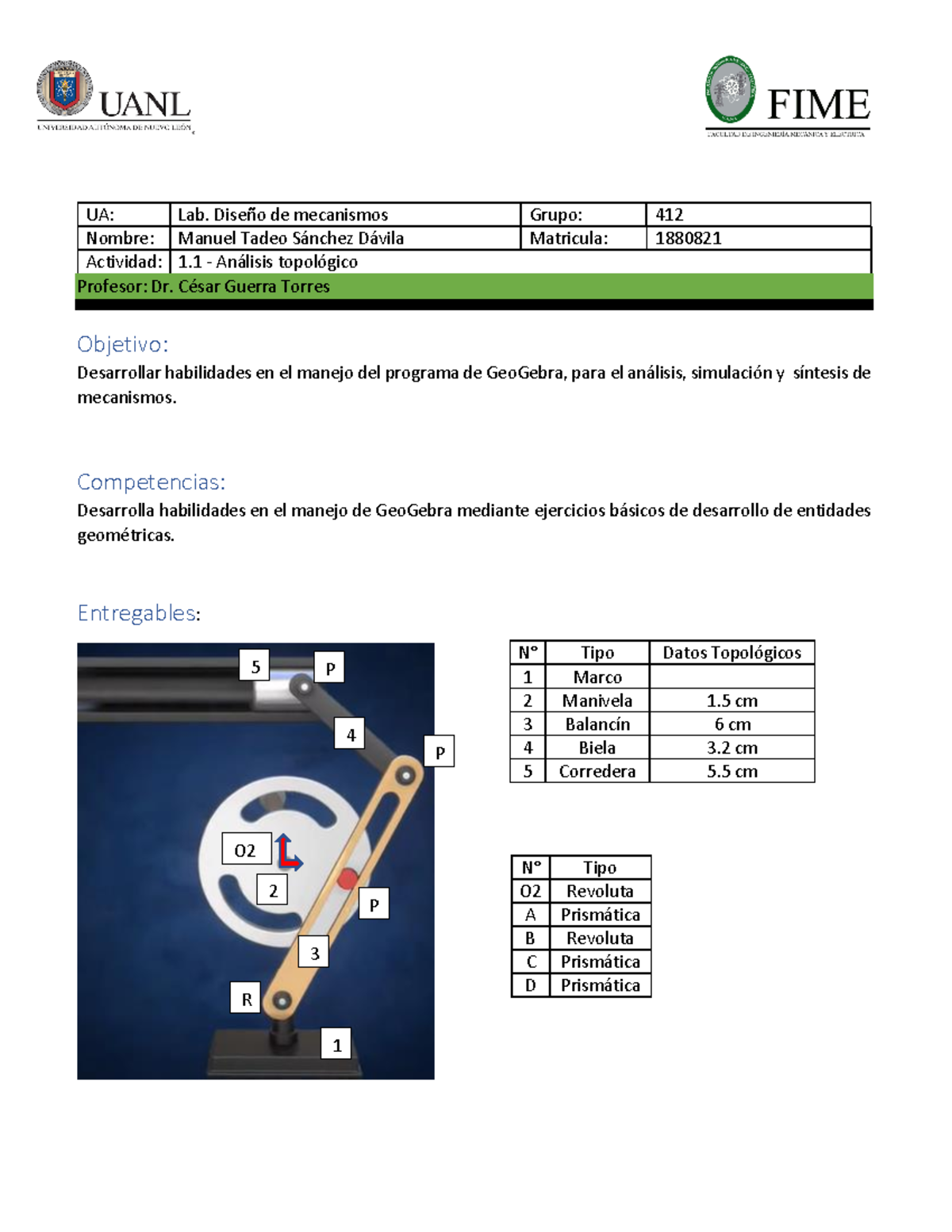 1.1-Análisis topológico-1880821 - UA: Lab. Diseño de mecanismos Grupo ...