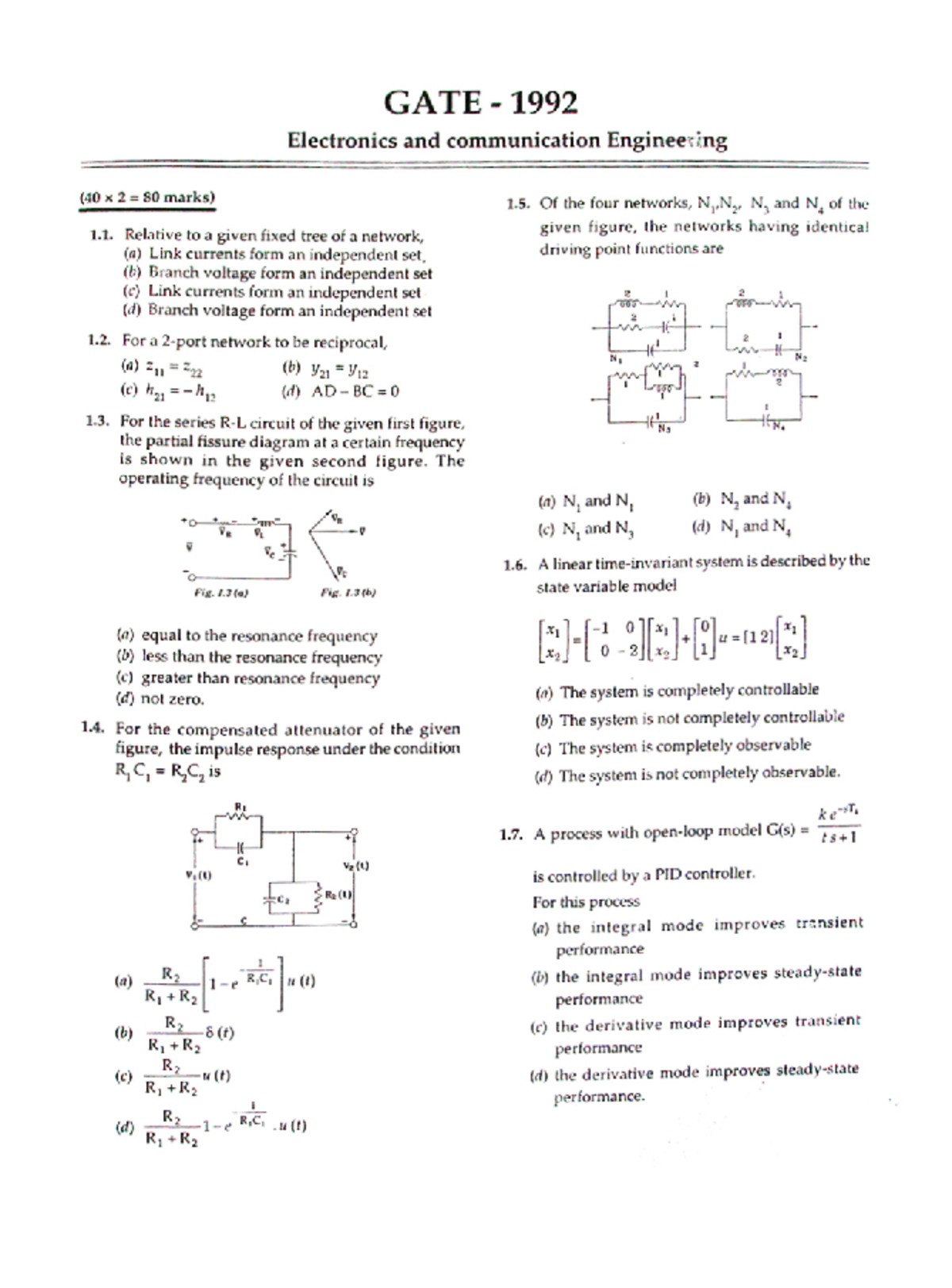 Gate ece solved paper 19921 - Electronics & Communication Engineering ...