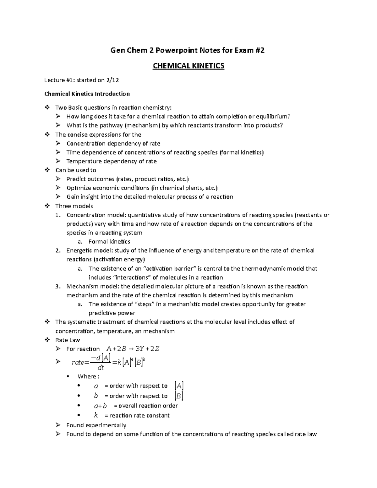 Gen Chem 2 Powerpoint Notes for Exam 2 - Gen Chem 2 Powerpoint Notes ...