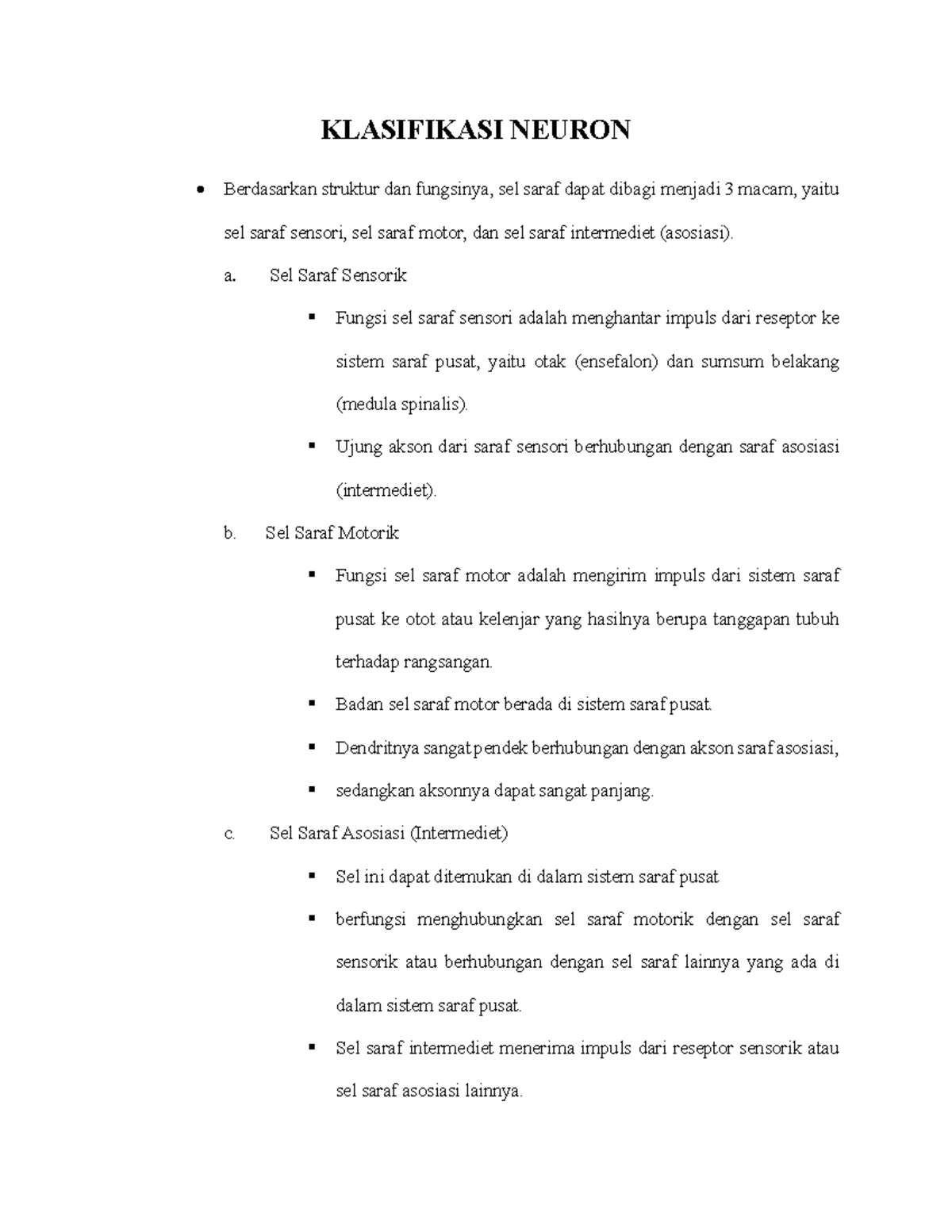 Klasifikasi Neuron - KLASIFIKASI NEURON Berdasarkan struktur dan ...