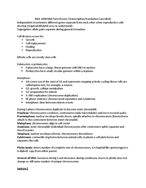 Past Exam - Past final exam for bio 1090. - 1090 - Studocu