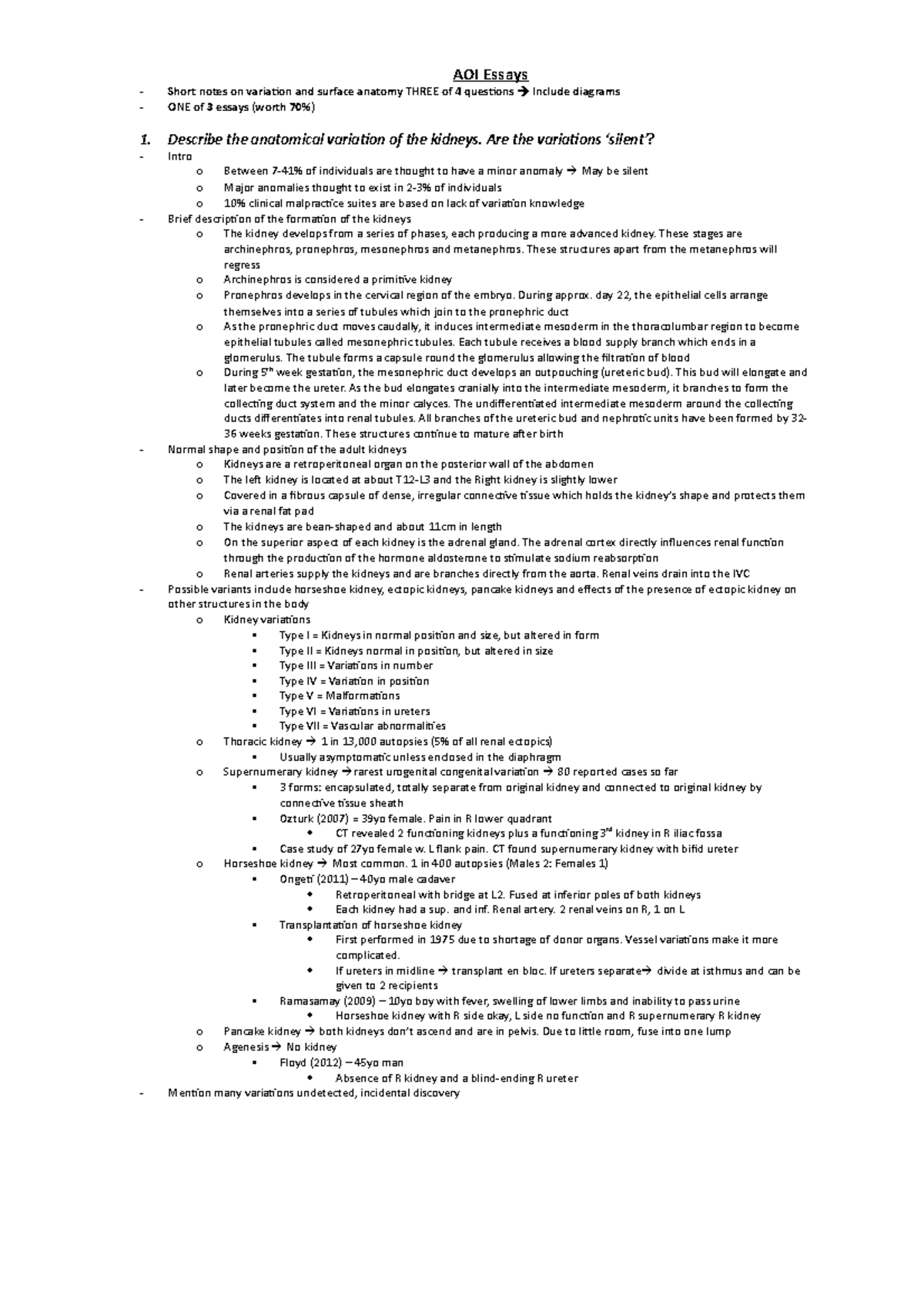 AOI Essays AOI Essays Short Notes On Variation And Surface Anatomy